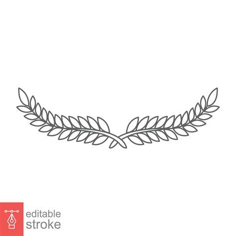 Laurel Wreath Icon Simple Outline Style Symbol Of Victory Winner