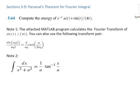 solved sections 5 9 parseval s theorem for fourier