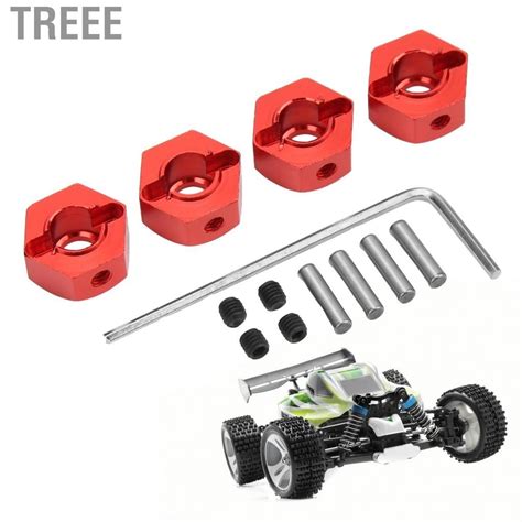 Treee 4ชิ้น12มิลลิเมตรhexดุมล้อถั่วอลูมิเนียมอัลลอยด์ความแม่นยำสูงrc