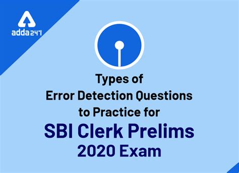 Types Of Error Detection To Practice For Sbi Clerk Prelims 2020 Exam