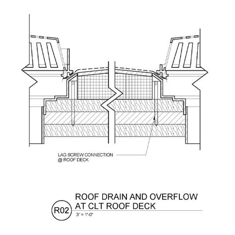 Roof Drain And Overflow At Clt Roof Deck Woodworks Wood Products Council