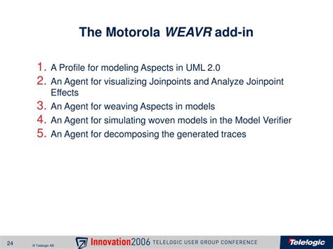 Ppt Motorola Weavr Aspect Oriented Modeling In Tau Powerpoint