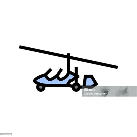 자이로 비행기 비행기 항공기 색상 아이콘 벡터 일러스트 레이 션 관광에 대한 스톡 벡터 아트 및 기타 이미지 관광 벡터 벨라루스 Istock