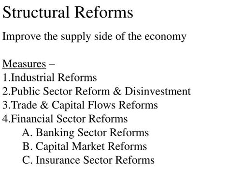 Ppt Structural Reforms Improve The Supply Side Of The Economy Measures Industrial Reforms