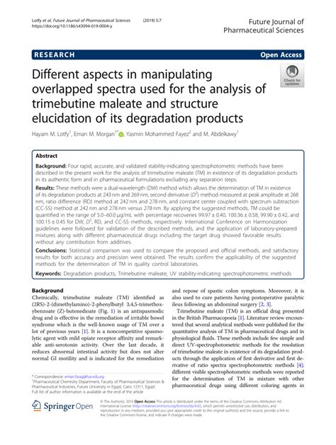 Pdf Different Aspects In Manipulating Overlapped Spectra Used For The