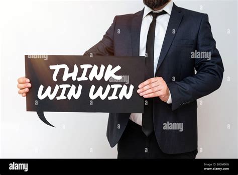Conceptual Display Think Win Win Concept Meaning Business Strategy
