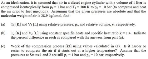 Solved As An Idealization It Is Assumed That Air In A