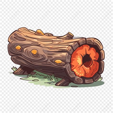 Log Clipart An Cartoon Type Wood Log With A Red Hole In It Vector Png