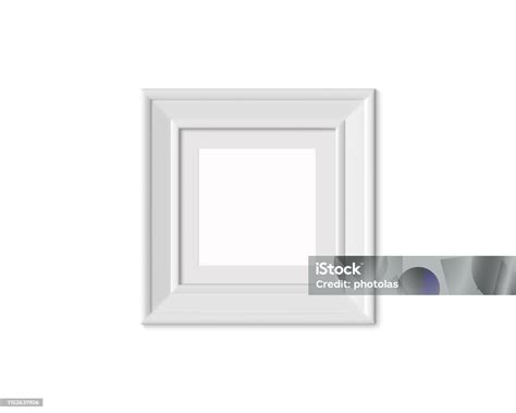 1x1 정사각형 사진 프레임 이랑 사진에 대 한 나무 또는 플라스틱 흰색 빈을 Realisitc 넓은 테두리가 있는 프레임 매트 고립 된 포스터 프레임 흰색 바탕에 서식