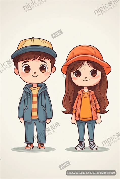 Ai创作图卡通小女孩小男孩 童装类卡通形象 卡通人物男孩女孩 卡通男生女生 卡通人物男孩女孩插画 女孩男孩插画 男孩女孩插画 Q版女孩男孩 潮牌童装卡通形象 Q版男孩女孩 卡通情侣装 Q版男女