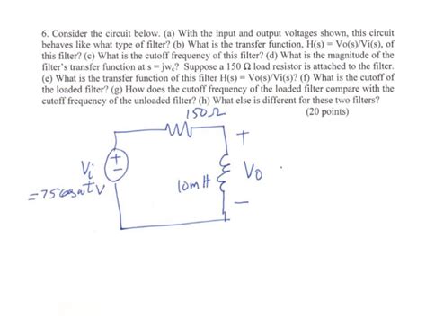 Solved Consider The Circuit Below A With The Input And