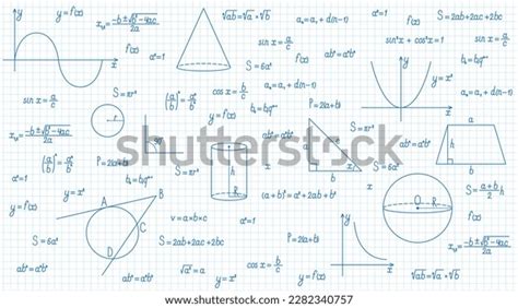 Background Mathematical Formulas Graphs On Background Stock Vector Royalty Free 2282340757