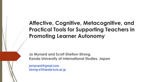 Pdf Affective Cognitive Metacognitive And Practical Tools For Supporting Teachers In