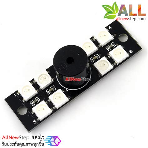 Colorful Active Buzzer โมดูลไฟ Led Rgb Ws2812b 8 ดวง พร้อมสัญญาณเสียงบัซเซอร์ Arduinoall ขาย
