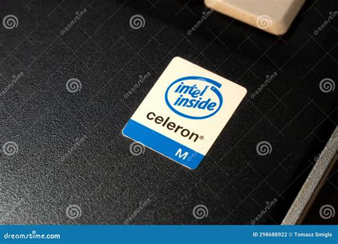 Intel Celeron Inside Old Obsolete Laptop Computer Manufacturer Sticker Old Cpu Processor Label