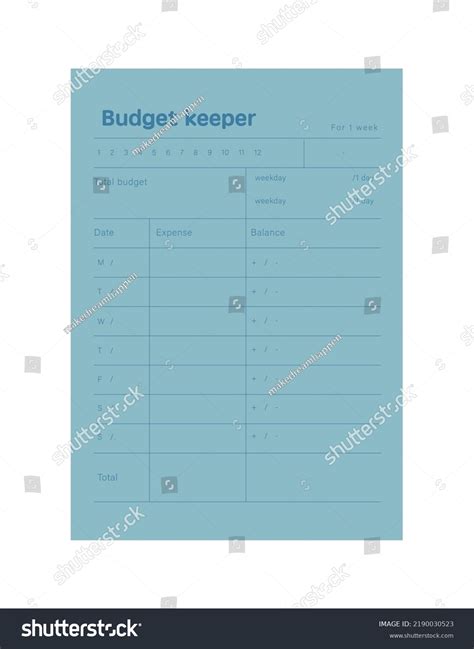 Ocean Budget Keeper Memo Planner Plan Stock Vector Royalty Free 2190030523 Shutterstock