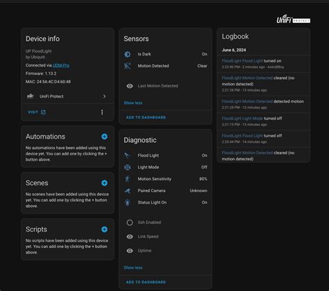 Unifi Protect Integration Floodlight Configuration Home Assistant Community