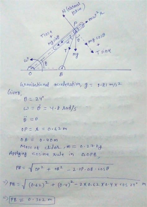 Solved The Slotted Arm Oa Rotates About A Horizontal Axis Through