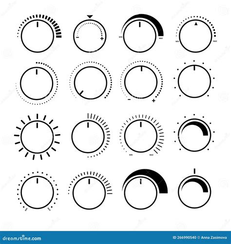 Round Adjustment Dial Regulator Knob Volume Level And Analog Min Max
