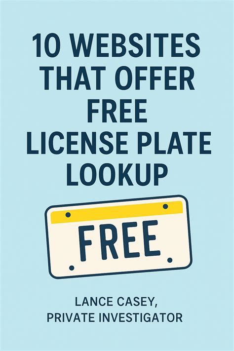 Free License Plate Lookup Lancethepi