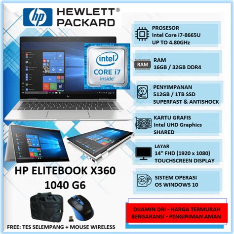 Jual Laptop Touchscreen Hp Elitebook X G In Intel I Gen Gb Tb Ssd Fhd