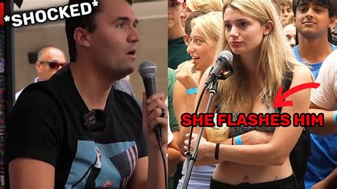 Woman Flashes Charlie Kirk During Debate And Almost Gets Him Banned