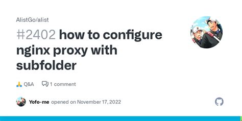 How To Configure Nginx Proxy With Subfolder · Alistgo Alist