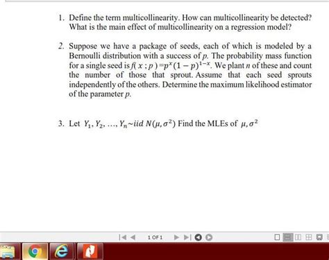 Solved Define The Term Multicollinearity How Can Chegg