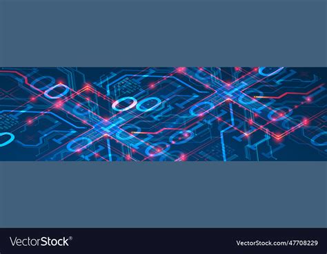 Cpu Concept Circuit Board Technology Background Vector Image