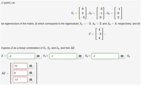 Solved Letvecv1 02 3 Vecv2 3 10 Vecv3 102 Be