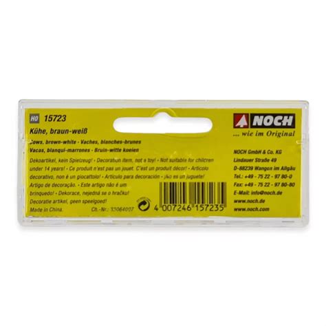 Pack Of 7 Brown And White Cows Noch 15723 Ho 187th Jura Modélisme