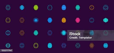 브레인 로고 디자인 비즈니스 및 기술 회사 정체성에 대한 추상 적인 로고 템플릿의 컬렉션 뇌에 대한 스톡 벡터 아트 및 기타 이미지 뇌 로고 지력 Istock