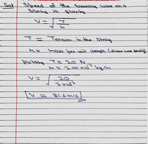 question 9 a string with linear mass density 3 00 x 103 kg m is held at