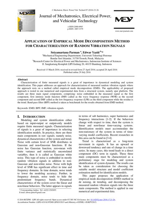 Pdf Application Of Empirical Mode Decomposition Method For Characterization Of Random