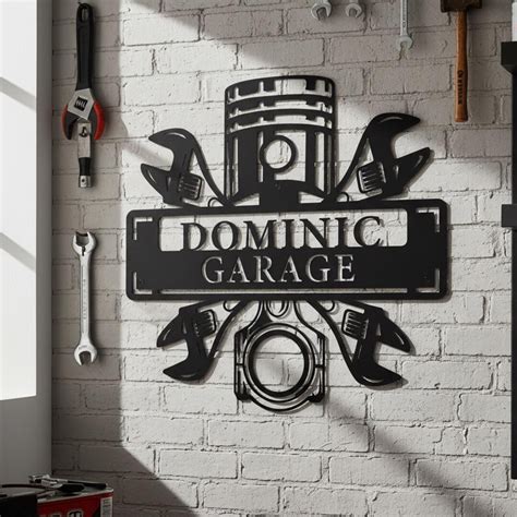 Personalized Metal Garage Wall Sign Industrial Workshop Garage Sign
