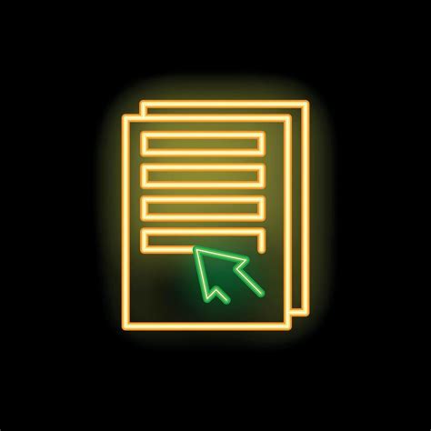 Neon Icon Of Computer Mouse Cursor Clicking On Digital Documents 52833744 Vector Art At Vecteezy