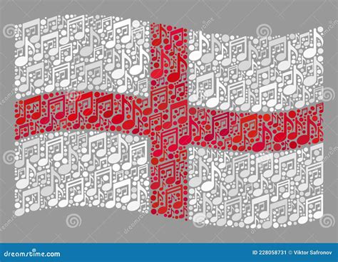 Waving Music Notation Lgbt Flag Collage Of Music Notes Cartoon Vector