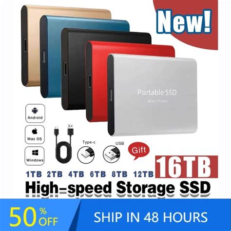 External Hard Drive TB High Speed Portable SSD Solid State Hard Disk Type C USB Mobile