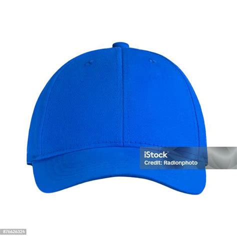 클리핑 경로와 흰색 배경에 고립 디자인 빈 파란 야구 모자를 위한 서식 파일 야구 모자에 대한 스톡 사진 및 기타 이미지