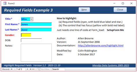 Highlight Required Fields