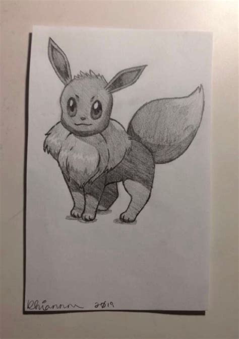 My Friends Drawing Of Eevee Her First Attempt Scrolller