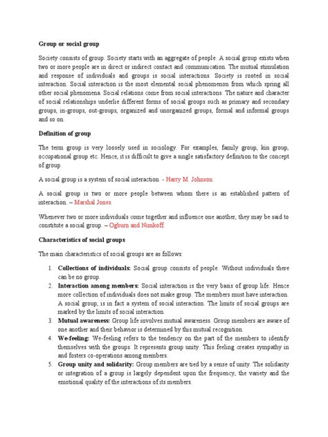 group pdf social group society