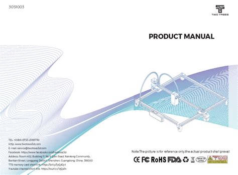 Twotrees Tts 55pro Laser Engraver User Manual Product Safety Guidelines