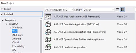 Missing Mvc Template In Visual Studio 2015 Stack Overflow