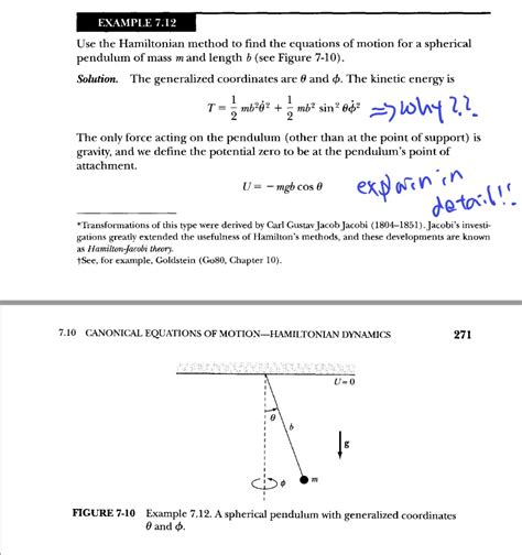 Solved Example 7 12 Use The Hamiltonian Method To Find The Equations