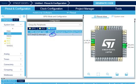 stm32 external interrupt example lab deepblue