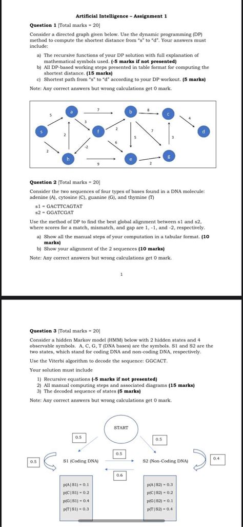 Solved Artificial Intelligence Assignment 1 Question 1 Chegg