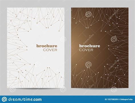 Brochure Template Layout Design Abstract Geometric Background With Connected Lines And Dots