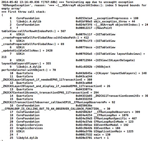 Ios Nsrangeexception Reason Nsarraym Objectatindex Index Beyond Bounds For