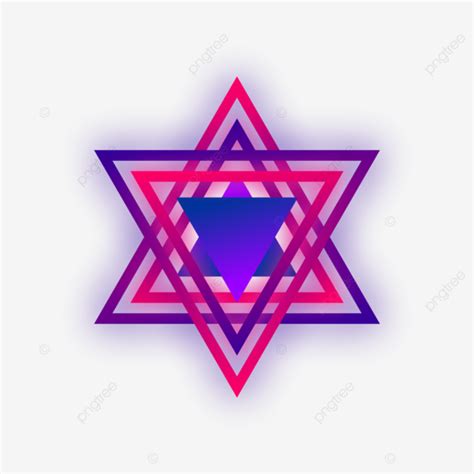 Glowing Modern Purple Pentagram Pentagram Glowing Neon Purple Art